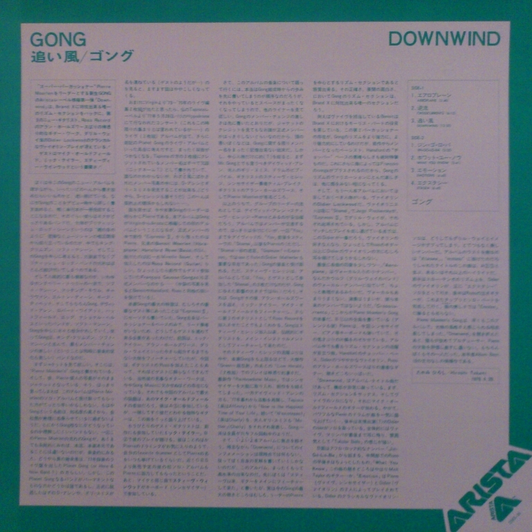Downwind Phonogram LP - Mike Oldfield Worldwide Discography