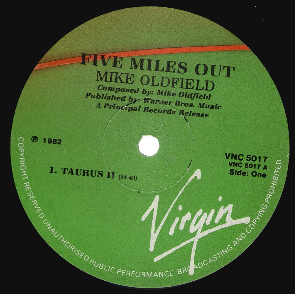 Five Miles Out Virgin LP - Mike Oldfield Worldwide Discography