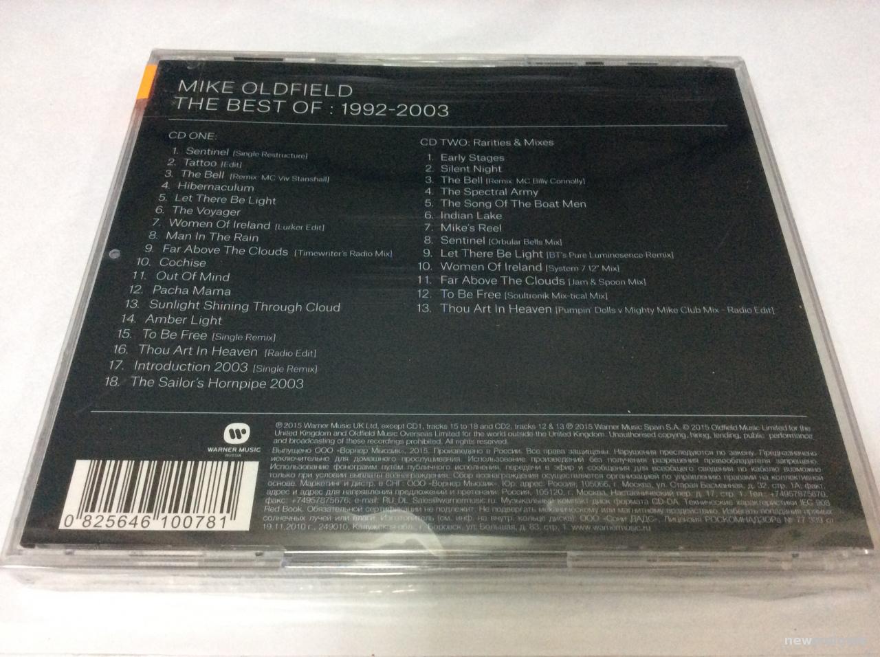 The Best Of 1992 2003 Warner Music Russia CD - Mike Oldfield Worldwide ...