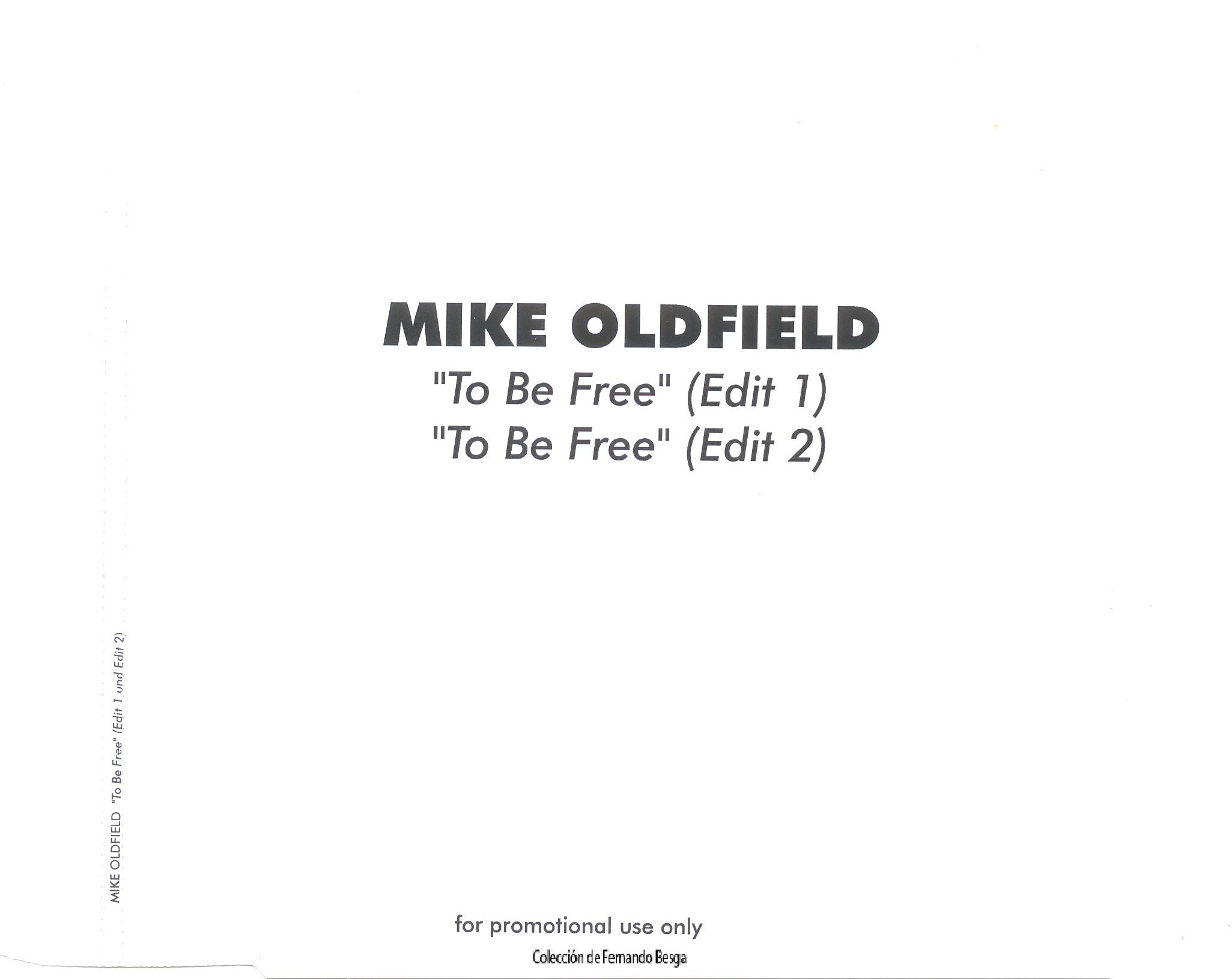 To Be Free Wea CD SINGLE - Mike Oldfield Worldwide Discography
