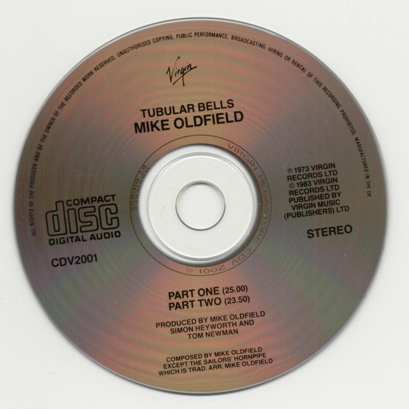 Tubular Bells Virgin CD - Mike Oldfield Worldwide Discography